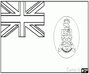 Flag of the Cayman Islands coloring page printable game