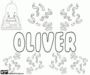 Oliver, name in many languages coloring page printable game