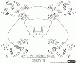 Pumas UNAM, champion Mexico 2011 coloring page printable game