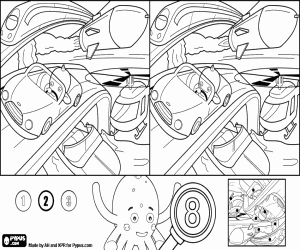 Pypus and transports, normal level coloring page printable game