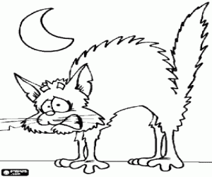 Scary Cats Coloring Pages